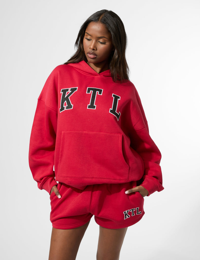 Ktl Logo Oversized Hoodie Red | Public Desire – Public Desire AU