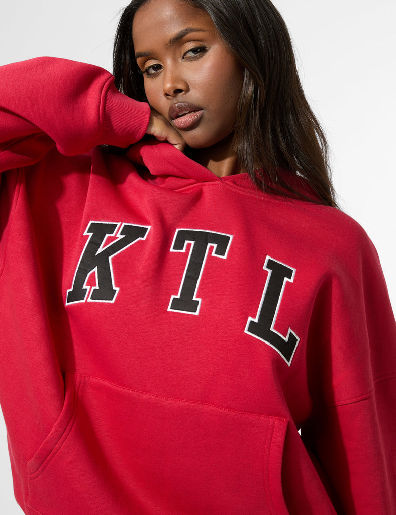 Ktl Logo Oversized Hoodie Red | Public Desire – Public Desire AU
