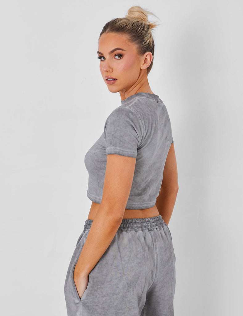 Baby Tee Washed Grey | Public Desire – Public Desire AU