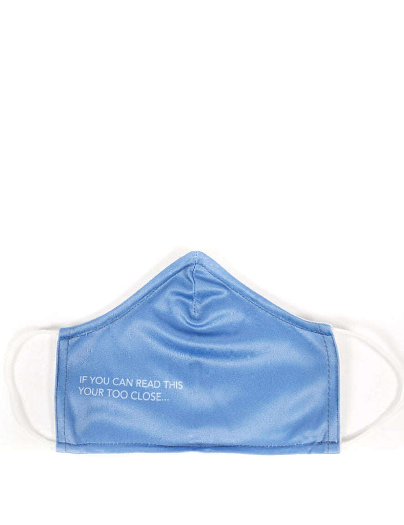 Blue Too Close Slogan Fashion Face Mask | Public Desire – Public Desire AU